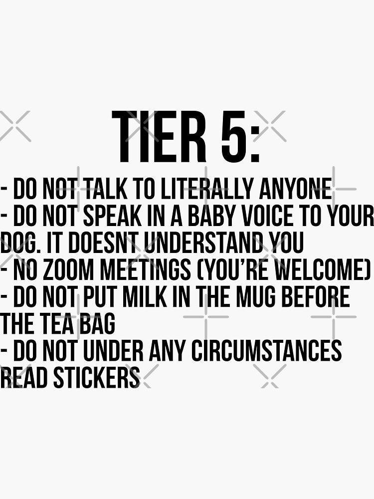 "Tier 5 lockdown rules" Sticker for Sale by Jamiecsmith1986 | Redbubble