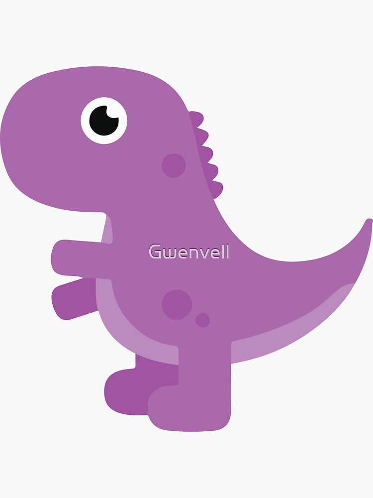 "Purple t-rex (click name for collection)" Sticker for Sale by Gwenvell ...