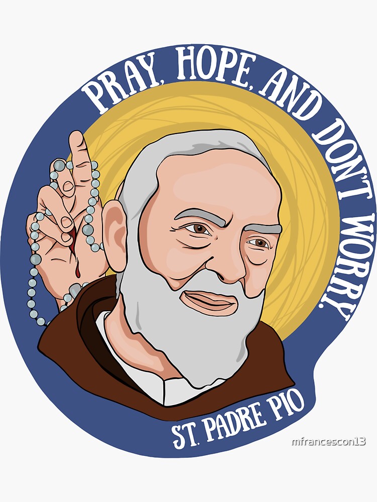 "St. Padre Pio" Sticker for Sale by mfrancescon13 | Redbubble