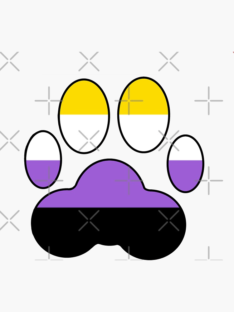 Lgbt Pride Paws Nonbinary Sticker For Sale By Echoskyart Redbubble