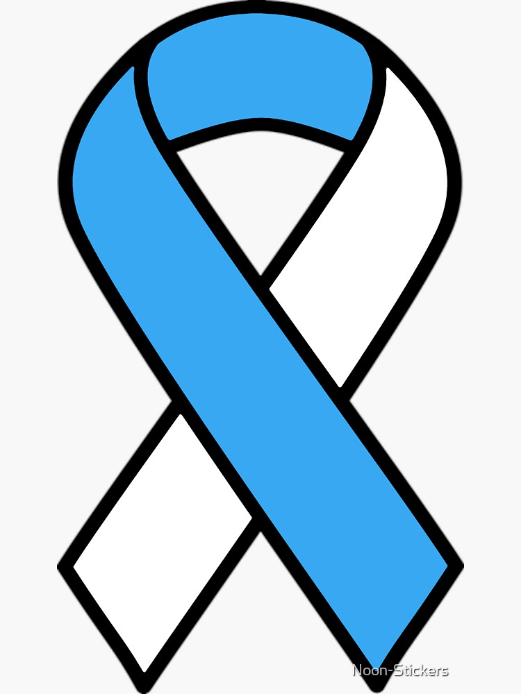 "Awareness Ribbon - teal and white" Sticker for Sale by Noon-Stickers ...