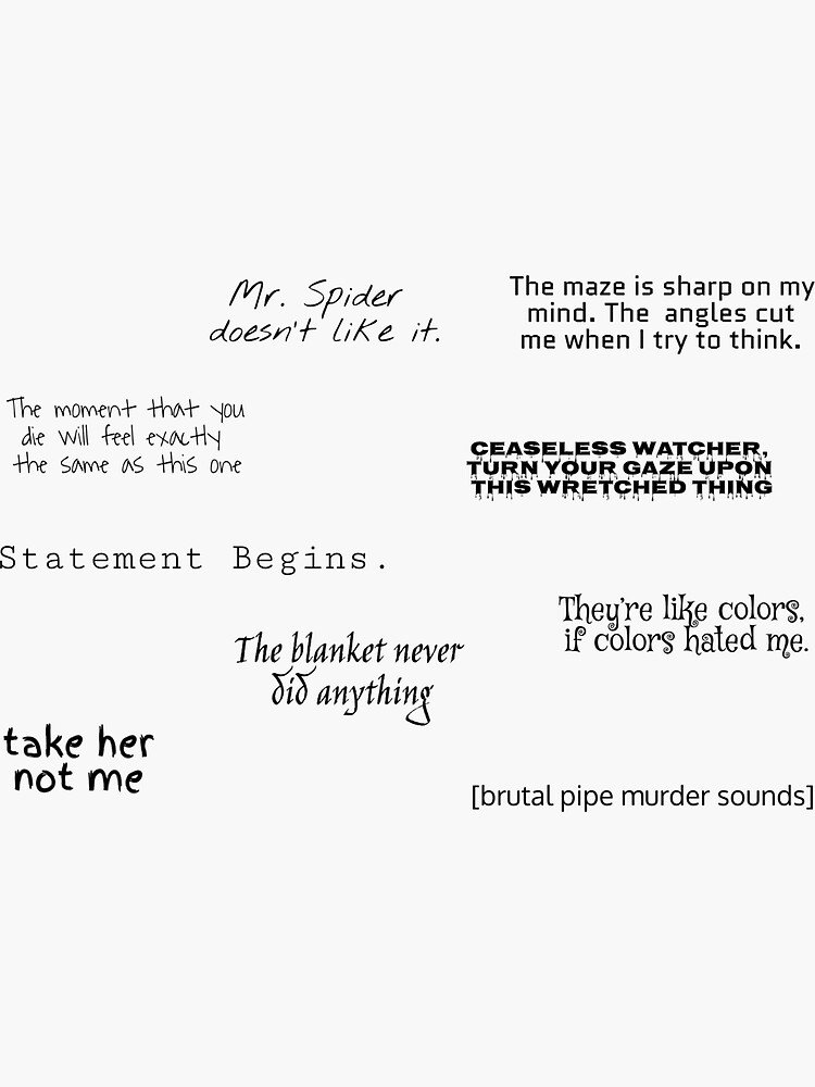 "TMA quotes sticker pack" Sticker for Sale by eggily1023 | Redbubble