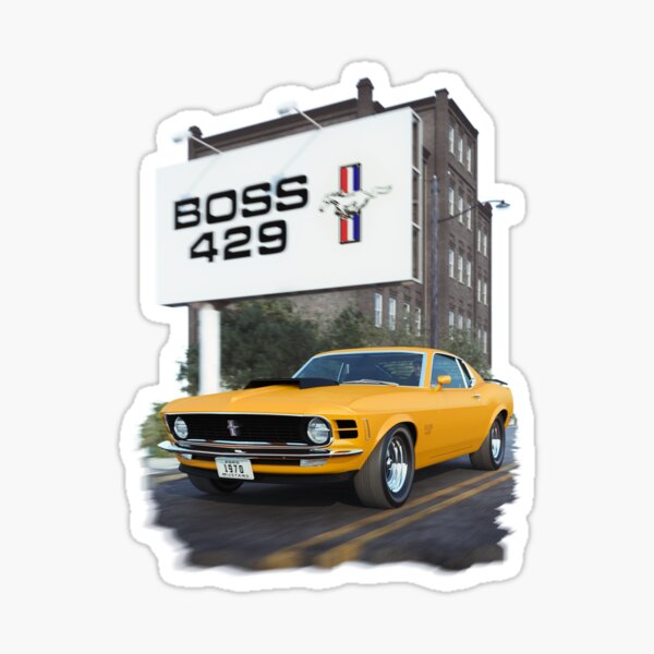 "1970 Ford Mustang Boss 429 Day" Sticker by Benderlog | Redbubble
