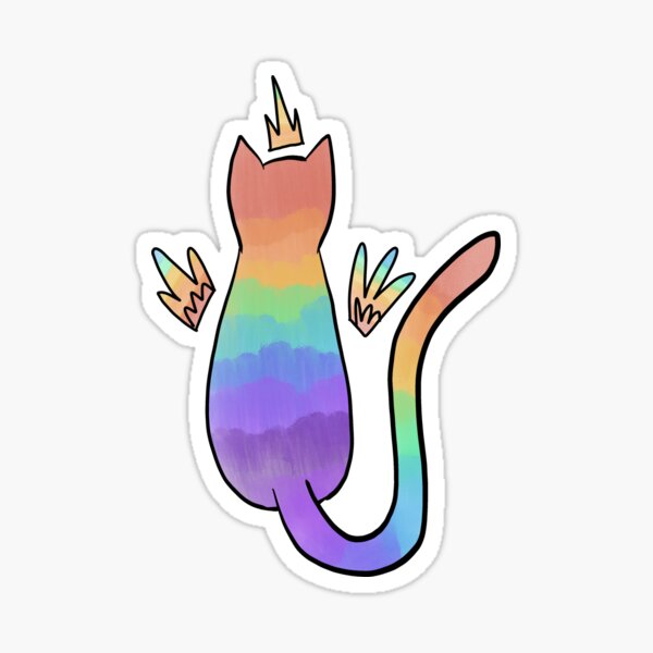 "Rainbow Kitty" Sticker by LavenderKitten | Redbubble