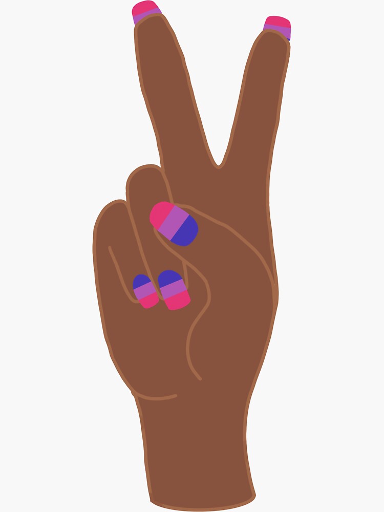 "Shade 3 Bi Flag Peace Sign" Sticker for Sale by secretstickerz | Redbubble
