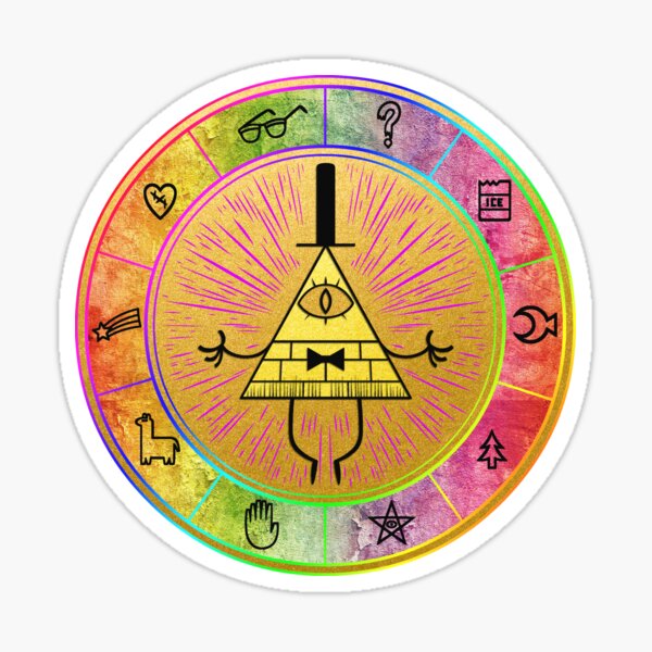 "Colorful Bill Cipher Wheel" Sticker for Sale by GroovyPixels | Redbubble