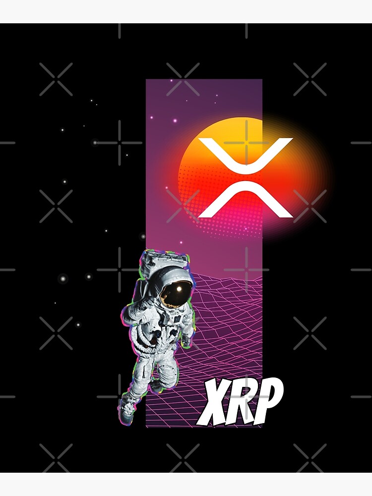 "Ripple XRP Cryptocurrency Moon Man Art" Mounted Print for Sale by ...