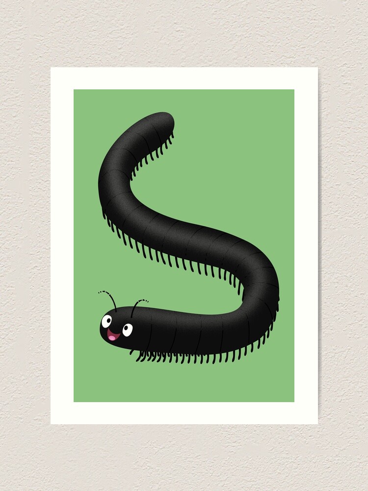 "Cute millipede cartoon illustration" Art Print by FrogFactory | Redbubble