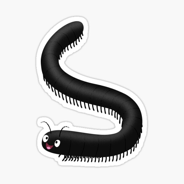 "Cute millipede cartoon illustration" Sticker by FrogFactory | Redbubble