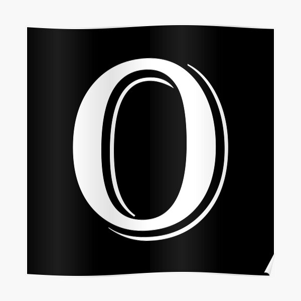 Póster «Letra O argelina blanca sobre negro» de Alphabetss | Redbubble