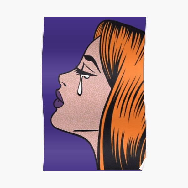 "1950s Vintage Sad Crying Girl / Comic Romance" Poster by ...