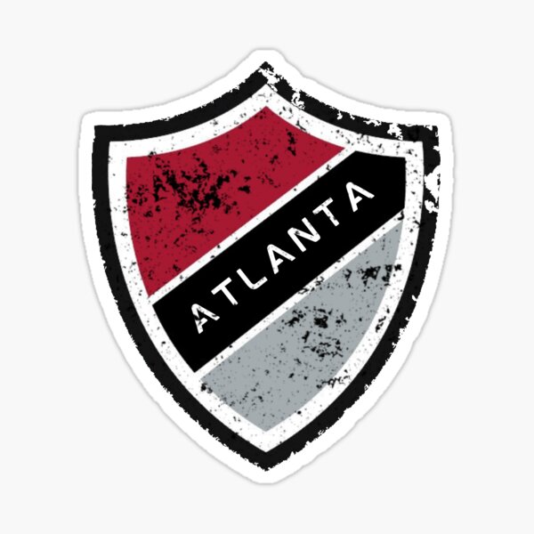 "ATLANTA STRIPED SHIELD" Sticker by FOOTBALL-USA | Redbubble