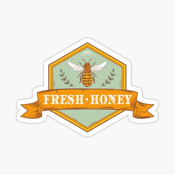 "Honey Vintage Logo" Sticker by mazzeri | Redbubble