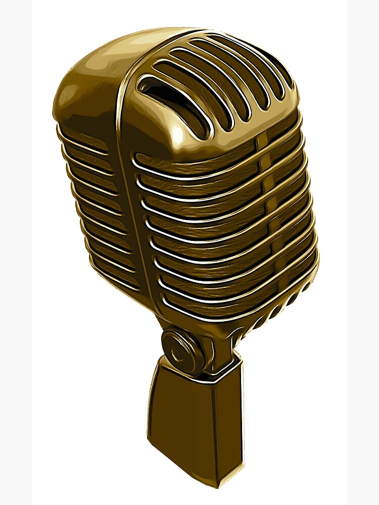 "Golden Retro Microphone 50's - vintage colors" Poster for Sale by ...