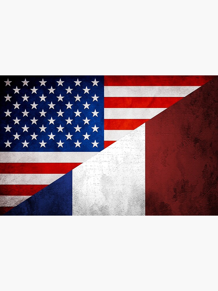 "Half French Half American Flag" Art Print for Sale by freestyleINK ...