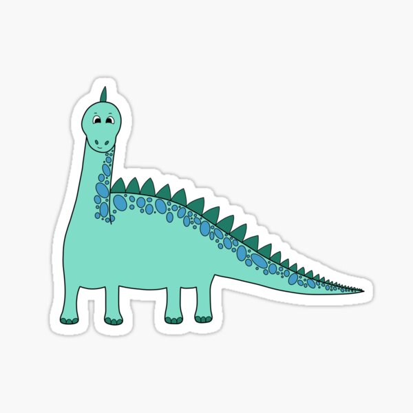 "Cute Spotty Blue Dinosaur" Sticker for Sale by DeliliahDoodles | Redbubble