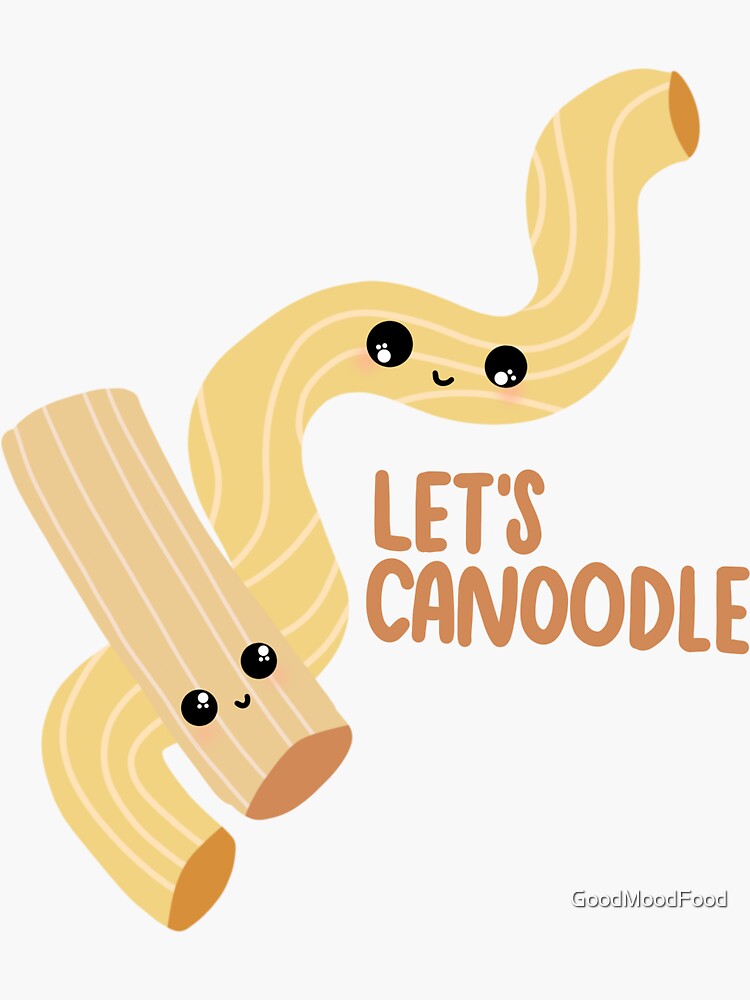 "Let's Canoodle - Noodles Cuddling - Noodle Funny - Food Pun" Sticker ...