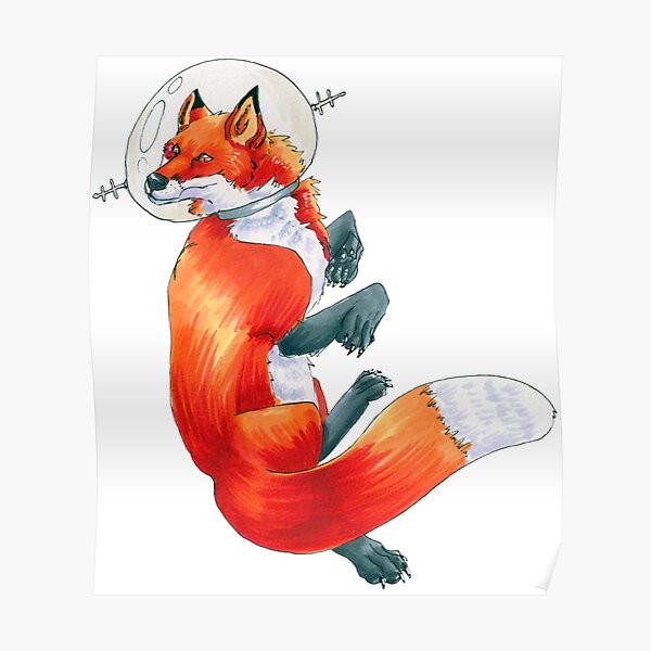 "Floating Fox" Poster by Sparr0wlicious | Redbubble