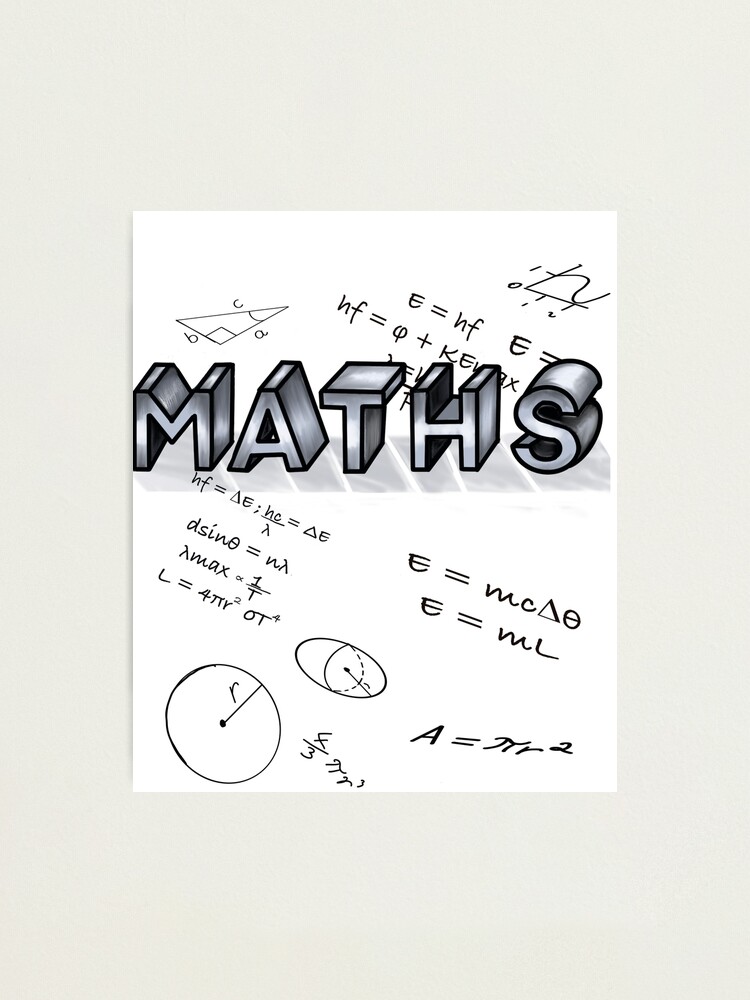 Lámina fotográfica «Fórmulas matemáticas con la palabra matemáticas en ...