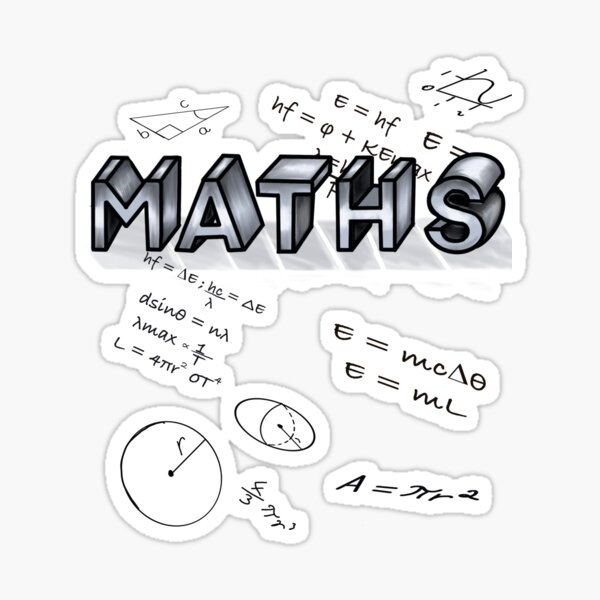 "Maths formulae with the word maths in 3d" Sticker for Sale by ...