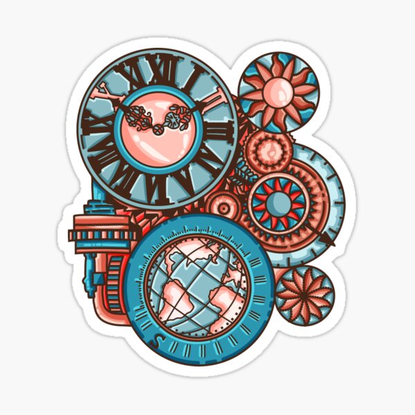 "time travel adventure illustration " Sticker for Sale by crizzysketch ...