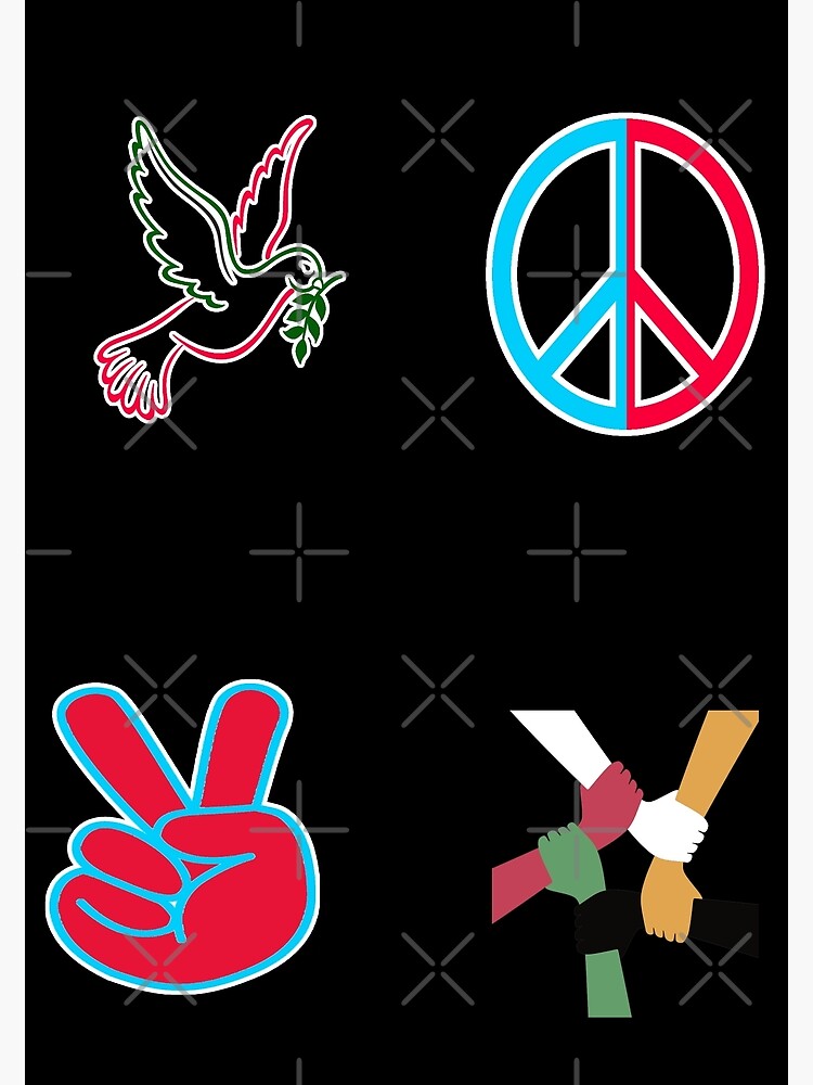 "peace stickers pack " Poster for Sale by avolter6 | Redbubble