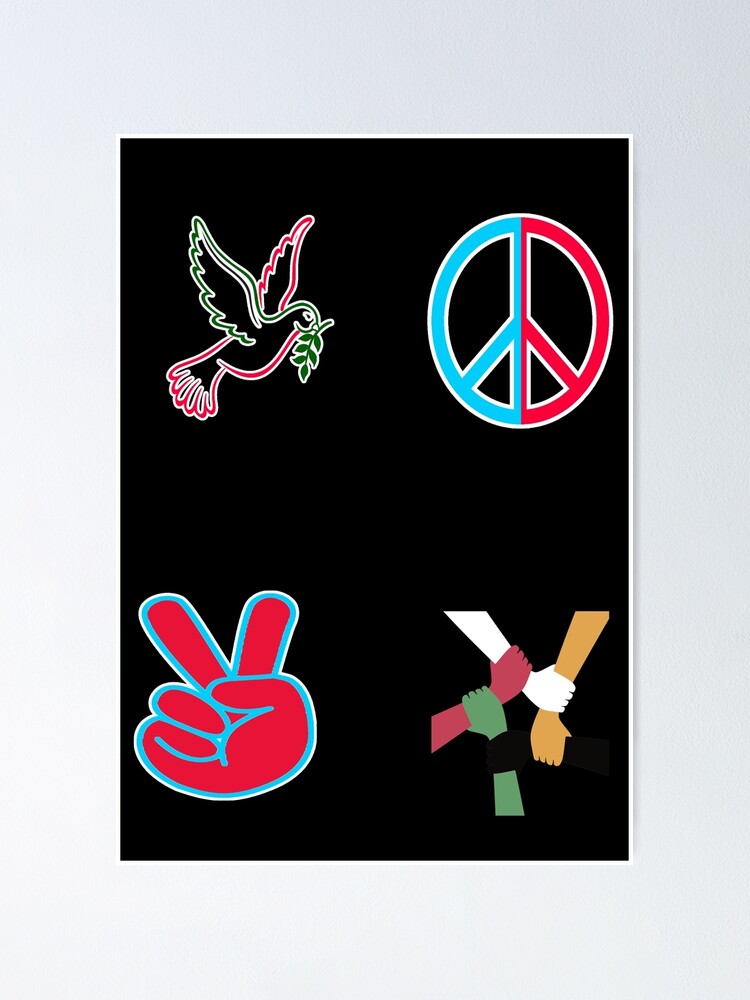 "peace stickers pack " Poster for Sale by avolter6 | Redbubble