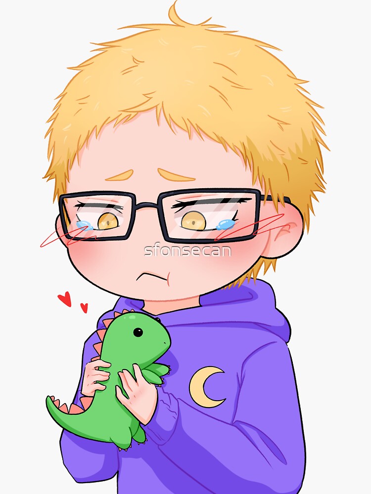 "Chibi Tsukki dinosaur " Sticker for Sale by sfonsecan | Redbubble