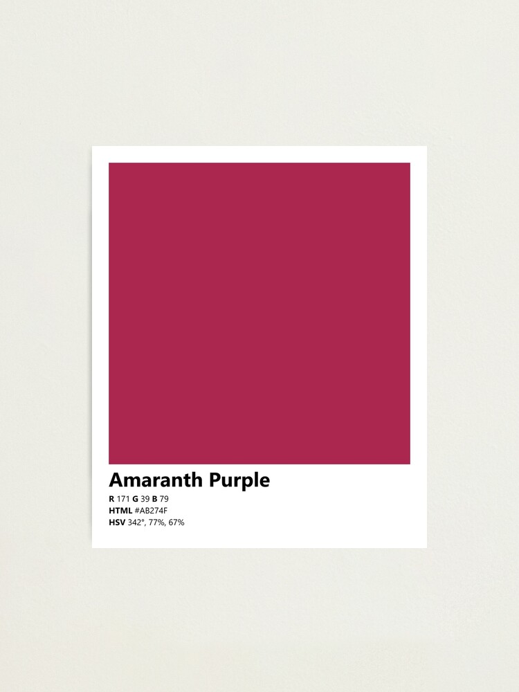 "Color Swatch/Card (Amaranth Purple)" Photographic Print for Sale by ...