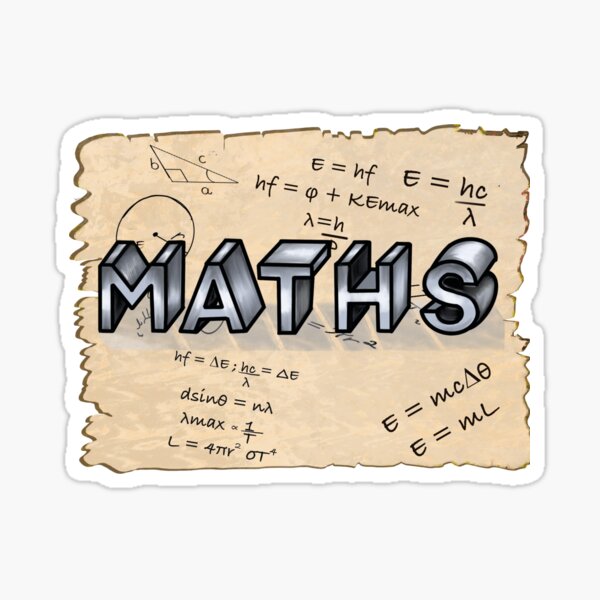 Pegatina «Fórmulas matemáticas con la palabra matemáticas en 3d en un ...