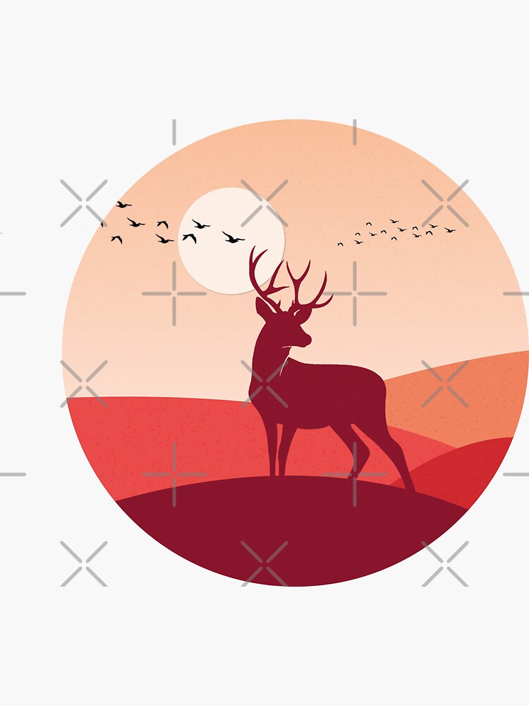 "Deer Logo" Sticker for Sale by dotdre | Redbubble