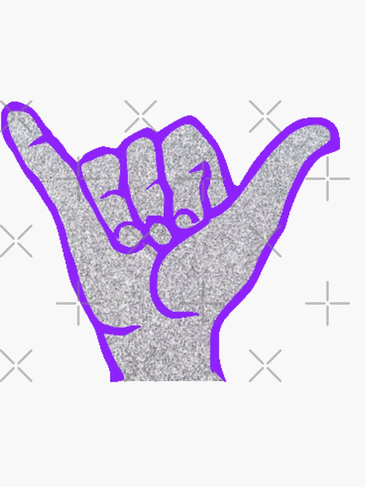 "Purple glitter shaka" Sticker for Sale by Als10806 | Redbubble