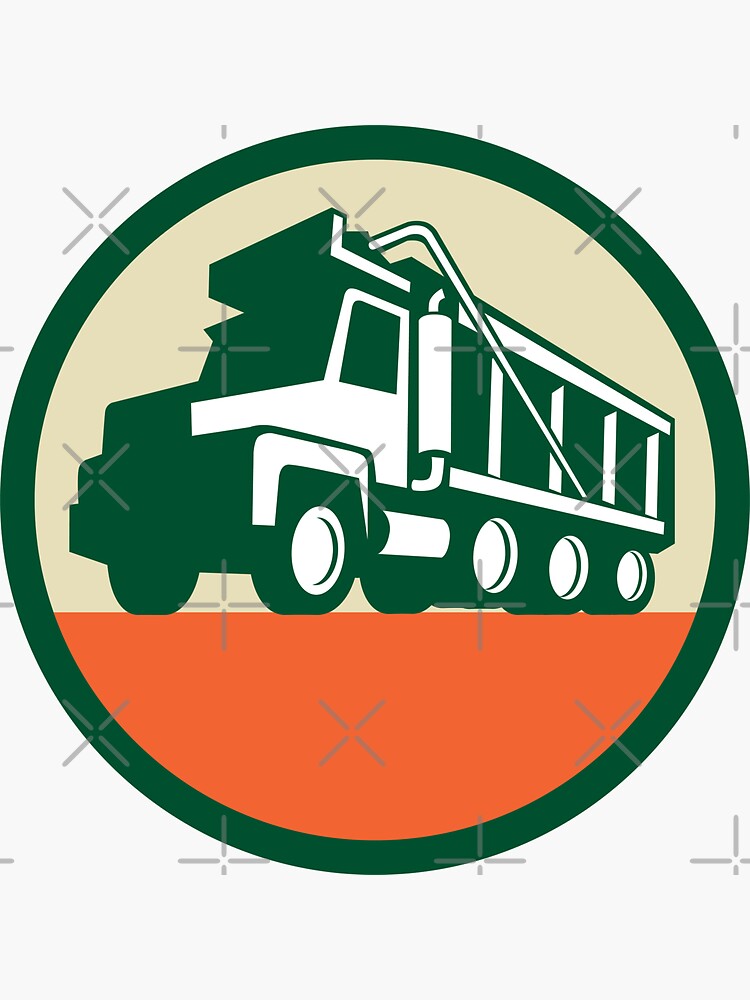 "Triple Axle Dump Trunk Low Angle Circle Retro" Sticker for Sale by ...