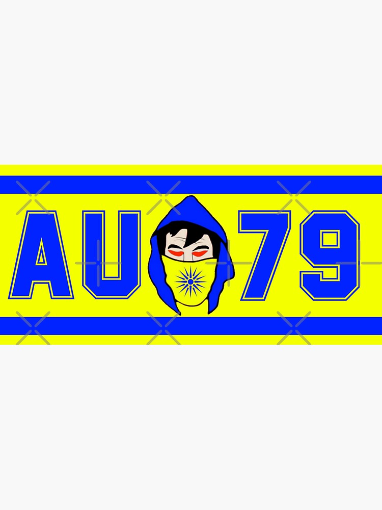 "AU79 (Yellow & Blue)" Sticker for Sale by NicosiaChamps26 | Redbubble