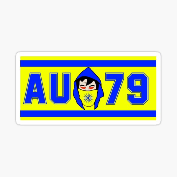 "AU79 (Yellow & Blue)" Sticker for Sale by NicosiaChamps26 | Redbubble