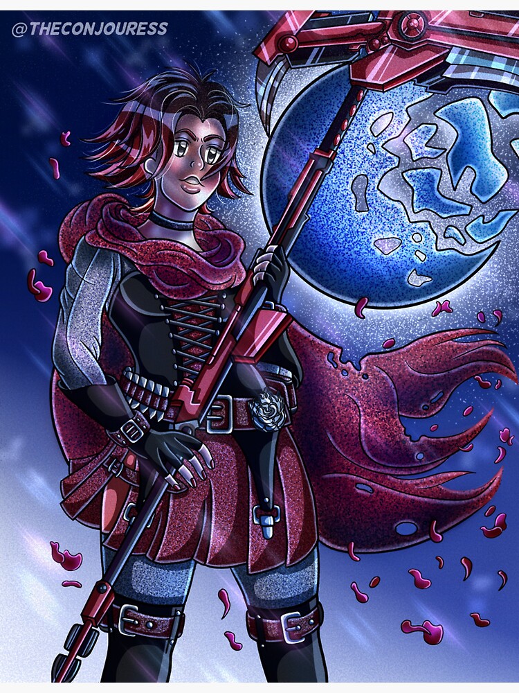 "RWBY Atlas - Ruby Rose Print" Sticker by TheConjouress | Redbubble