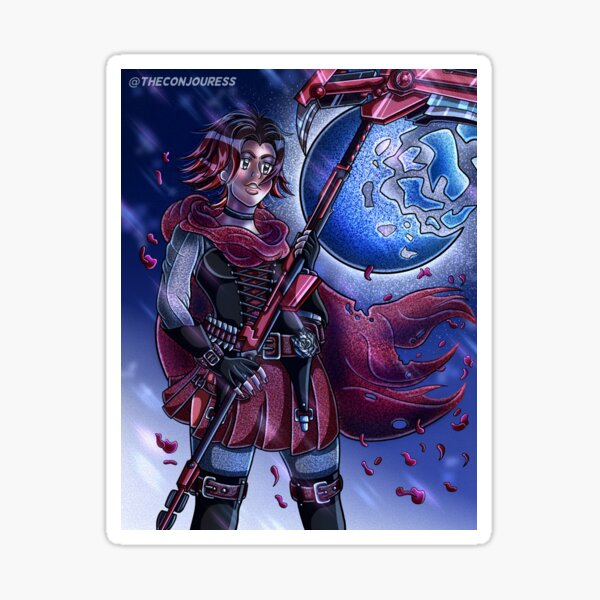"RWBY Atlas - Ruby Rose Print" Sticker by TheConjouress | Redbubble
