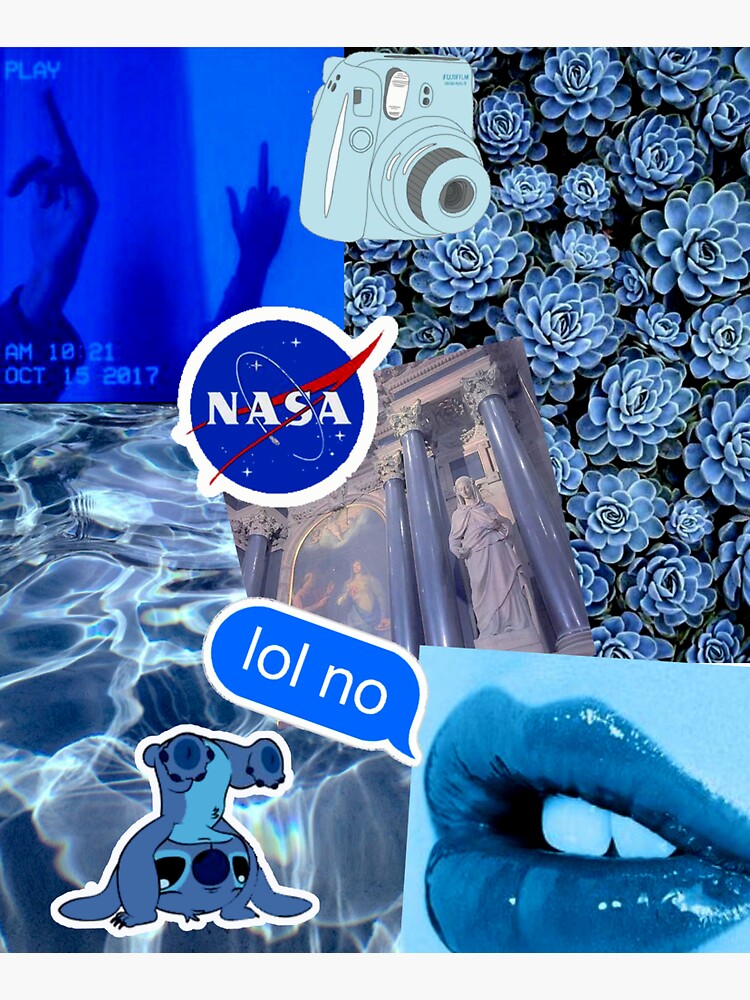 "Aesthetic blue collage" Sticker for Sale by LaPalmaCreativa | Redbubble