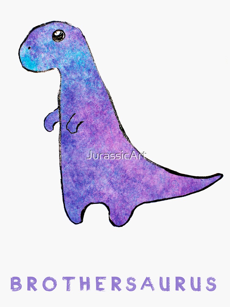 "Brothersaurus" Sticker by JurassicArt | Redbubble