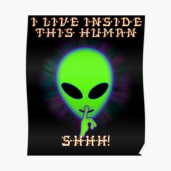"Funny Alien Head" Poster for Sale by AllWellia | Redbubble