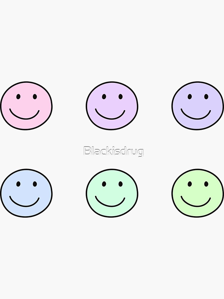 "Pastel smiley face" Sticker for Sale by Blackisdrug | Redbubble