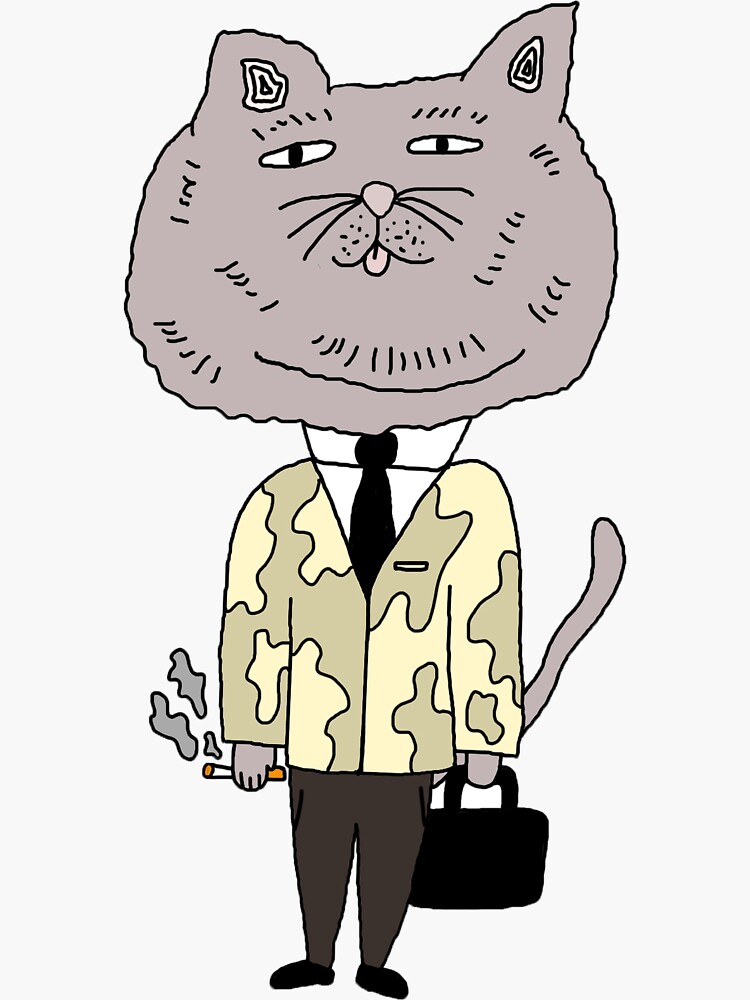 "Smoking cat" Sticker for Sale by Emjaygraphics | Redbubble