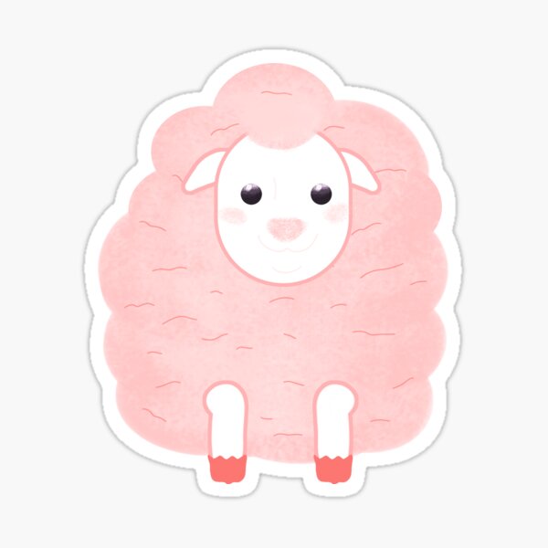 "Pink strawberry sheep" Sticker by manuiscolorful | Redbubble
