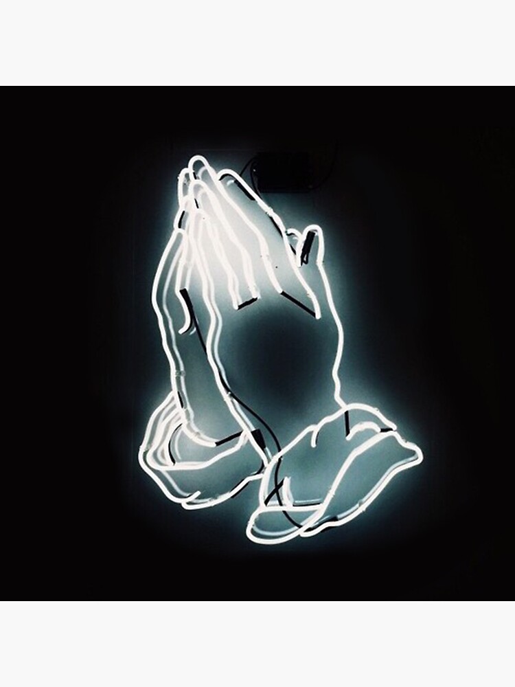 "Drake 6 Praying Hands Neon Six" Sticker for Sale by nathsnowy | Redbubble