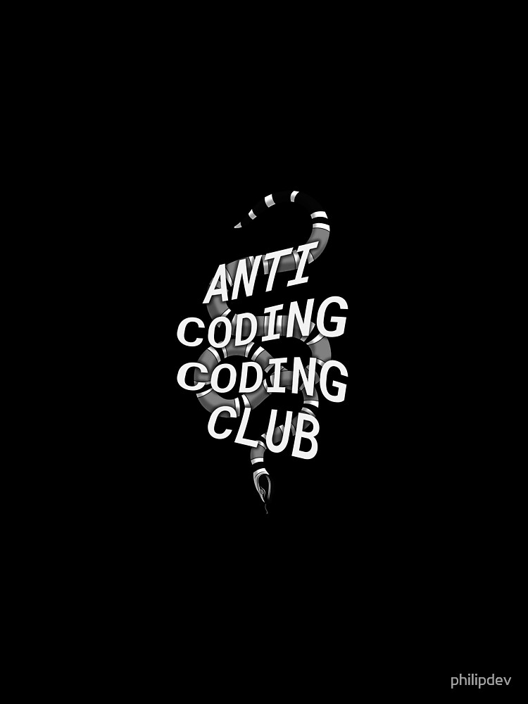 "Anti coding coding club with snake" Scarf by philipdev | Redbubble