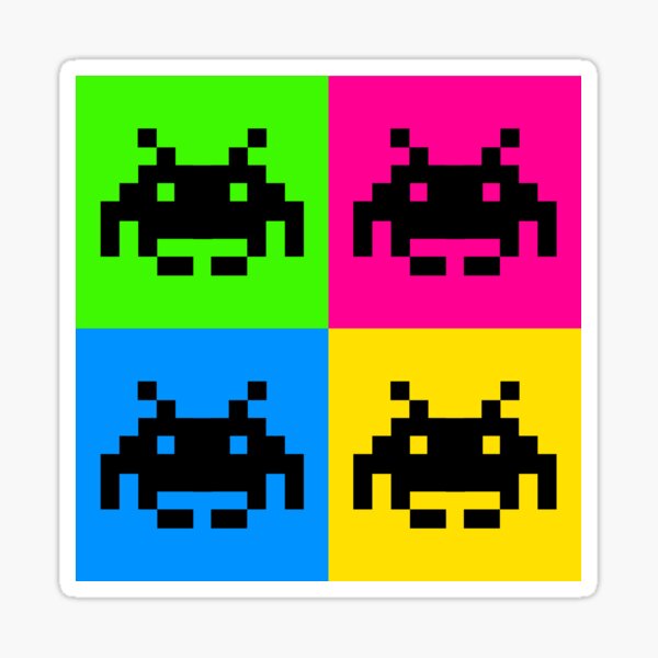 "Invaders " Sticker by CyberCubed | Redbubble
