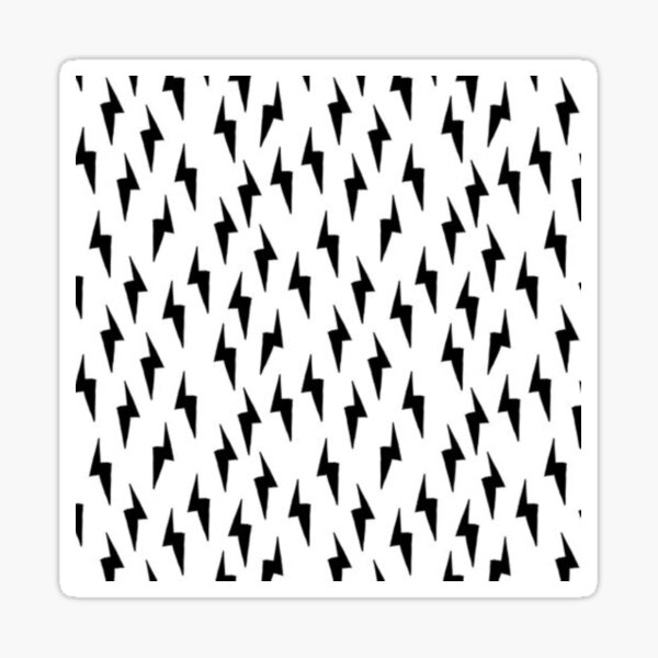 "Black and White Lightning Design" Sticker for Sale by DominicMiele ...