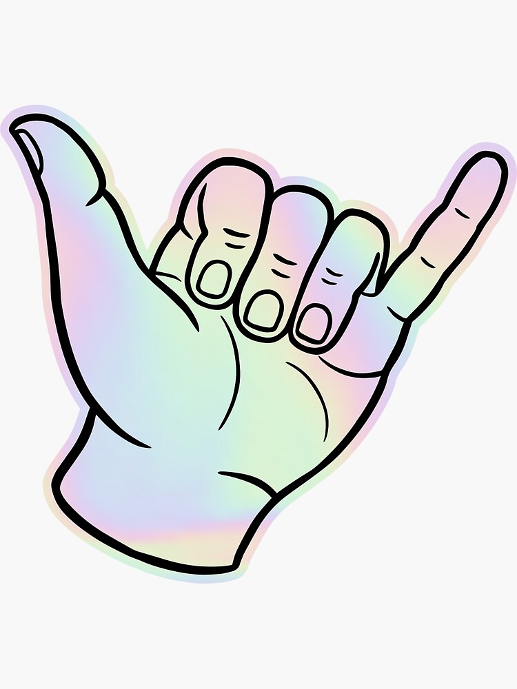 "Hang Loose Shaka" Sticker by Bimka | Redbubble