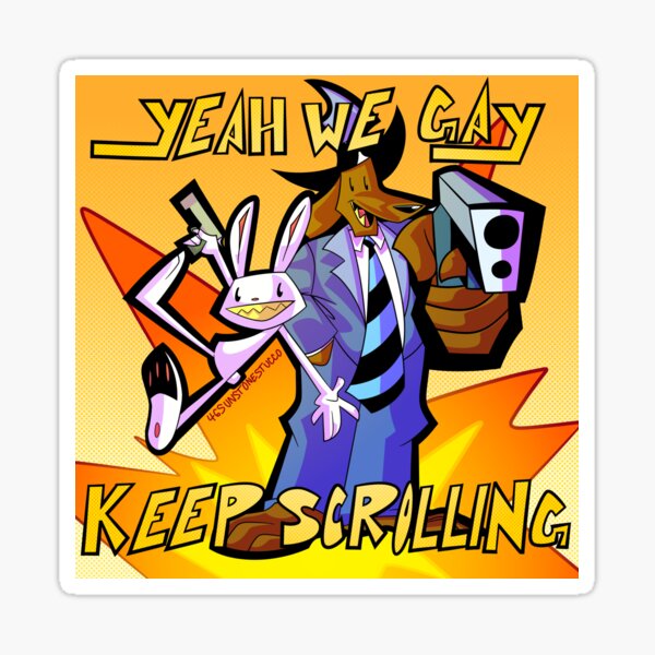 "keep scrolling" Sticker for Sale by 46sunstonestuco | Redbubble