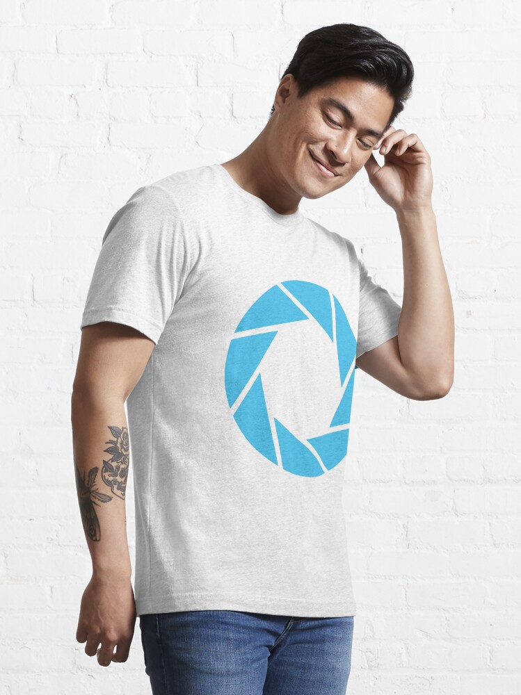 "Aperture Science (Blue)" T-shirt for Sale by cassiarose | Redbubble ...